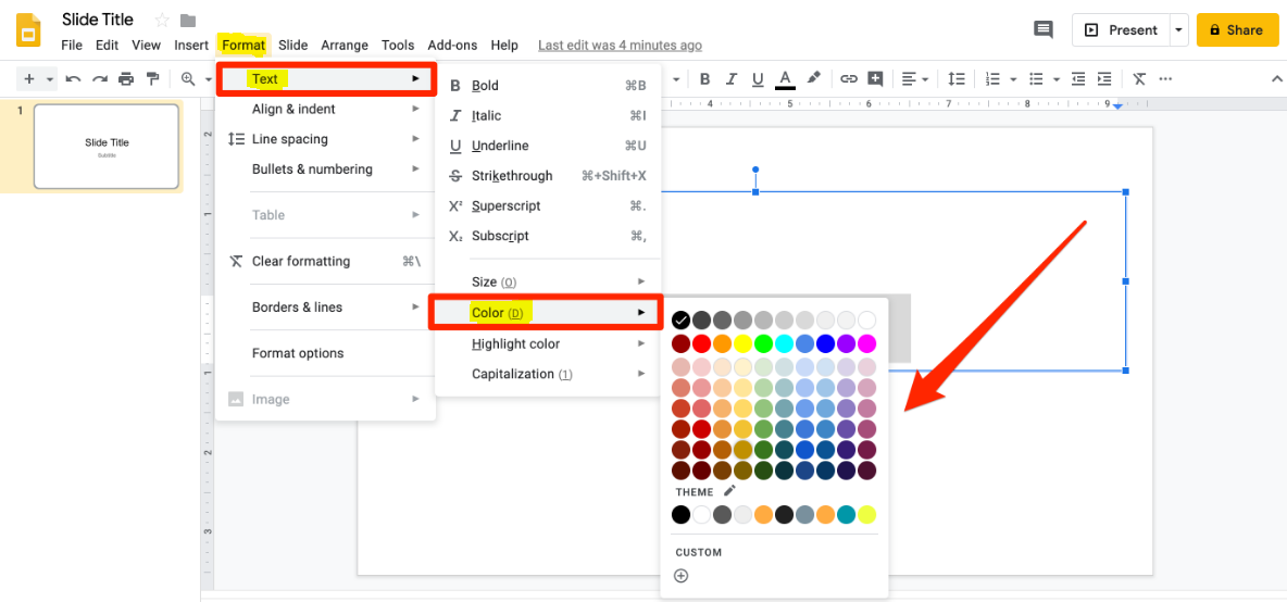 How To Change Text Color In Google Slides On Desktop