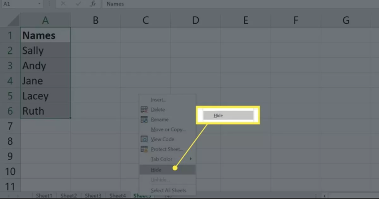 How To Hide Worksheets In Microsoft Excel
